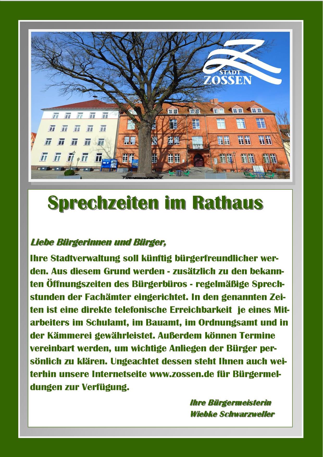 Stadt Zossen: Stadtverwaltung